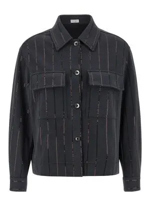 Brunello Cucinelli Sequin Embellished Shirt - Black