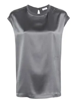 Brunello Cucinelli Brunello Cucinelli Monili Detail Blouse Gray