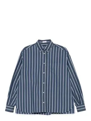 Brunello Cucinelli Striped Button-down Shirt - Blue