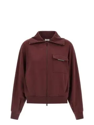 Brunello Cucinelli Zip-up Sweatshirt - Red