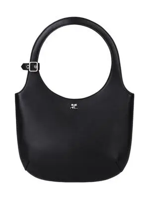 COURREGES Courrèges Half-moon Logo Handbag - Black