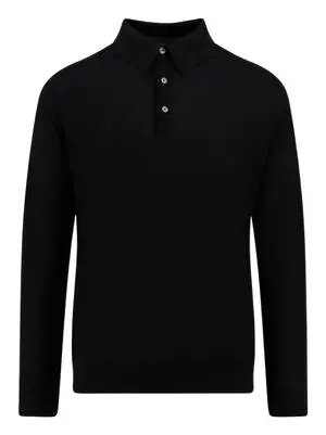 Kiton Ciro Buttoned Polo Shirt - Black
