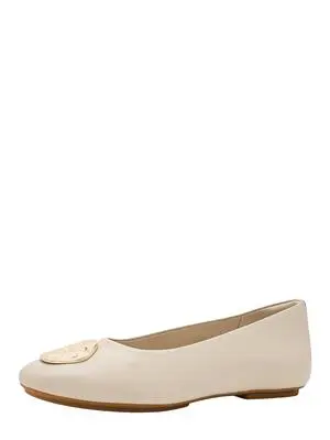 Fitflop Delicato Leather Adornment Ballerina Flats - Beige