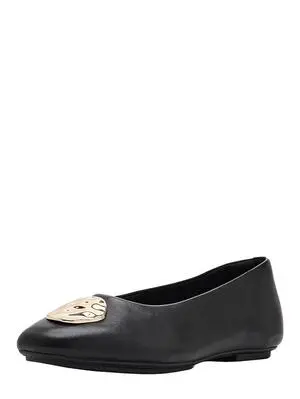 Fitflop Delicato Leather Adornment Ballerina Flats - Black