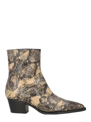 Malìparmi Snakeskin-print Leather Ankle Boots - Beige