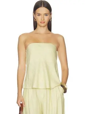 MOTHER OF ALL Sana Strapless Linen Top - Yellow