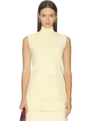 Clea Tiama Fringe Hem Knit Top - Lemon