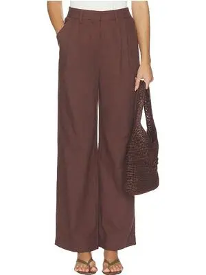 4TH & RECKLESS Lennie Trouser Wide Leg - Brown