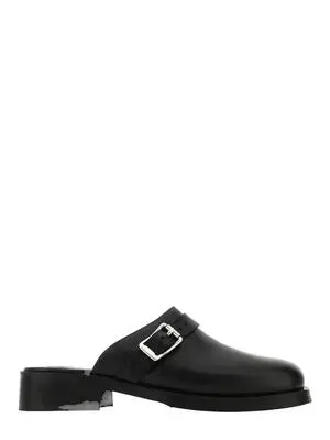 Our Legacy Leather Buckled Mules - Black