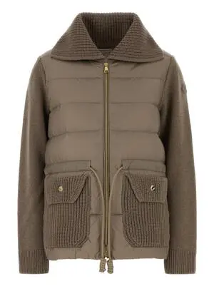 Moncler Dove Wool Blend Cardigan - Grey