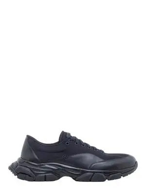 Giorgio Armani Nylon And Leather Sneakers - Black