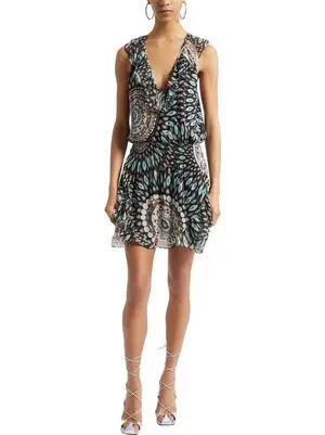 Ramy Brook Morgan Medallion Silk Mini Dress - Multi Medallion