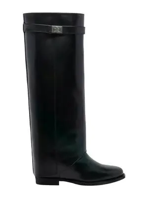 VIA ROMA 15 Padlock Detail Knee-high Boots - Black
