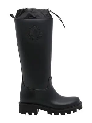 Moncler Rubber Knee-high Boots With Drawstring Fastening - Black