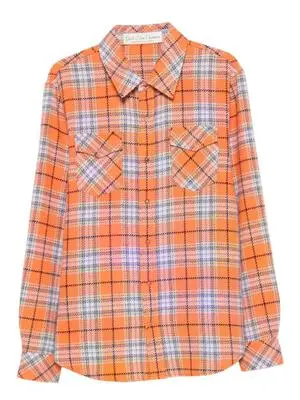 GOD'S TRUE CASHMERE Tartan-pattern Overshirt - Orange