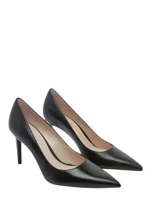STUART WEITZMAN Pointed-toe Leather Pumps - Black