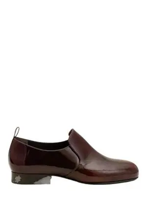 AMI Paris Flat Patent Leather Shoes - Brown