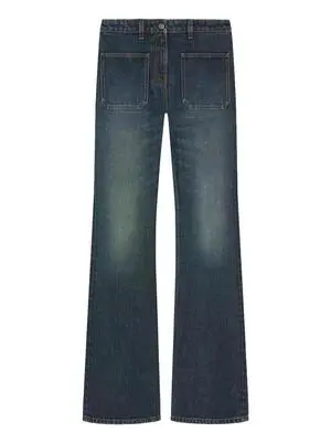 COURREGES Embroidered Ac Logo Denim Jeans - Blue