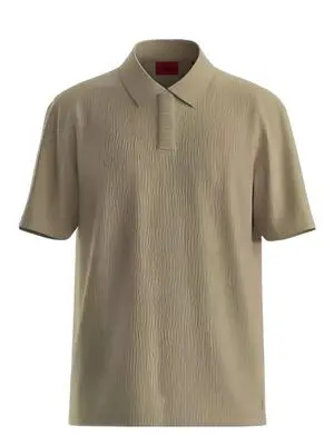 Hugo Crinkled Polo Shirt Neutrals