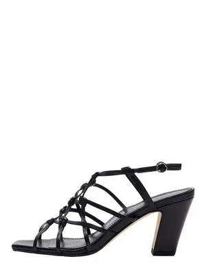 AeydĒ Acacia Block-heel Sandals With Knot Detailing - Black