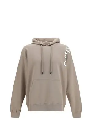 Off-White Drawstring Hooded Sweatshirt - Nude