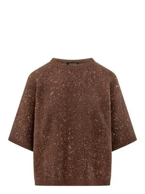 FABIANA FILIPPI Fabiana Filippi Sequined Short-Sleeve Knitted Top