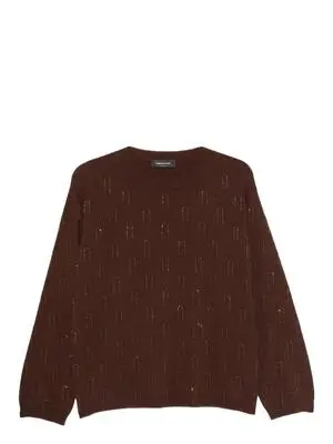 Fabiana Filippi Embellished Long-sleeve Sweater - Dark Brown