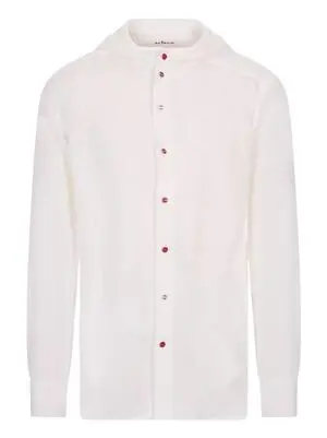 Kiton Single-breasted Hooded Jacket With Button Cuffs - White