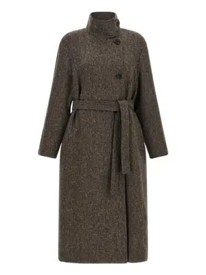 Brunello Cucinelli Brunello Cucinelli Sparkling Chevron-Pattern Coat No