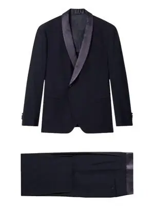 Giorgio Armani Satin Shawl Lapel Suit - Navy Blue