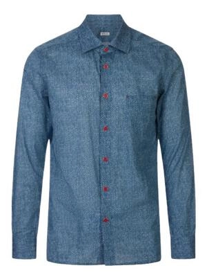 Kiton Patterned-print Button-up Shirt - Blue
