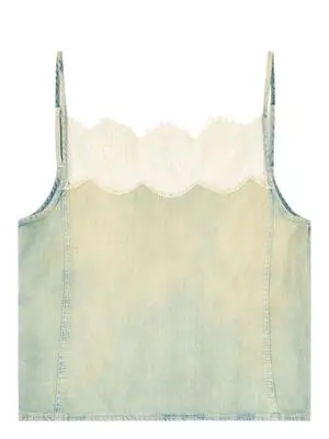 DIESEL® Diesel Lace Trim Denim Top