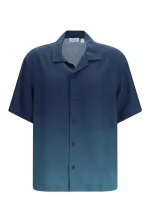 Off-White Arrow Monogram Gradient-effect Jacquard Bowling Shirt - Blue