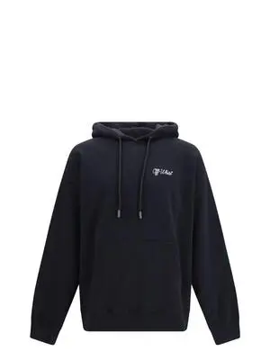 Off-White Drawstring Hooded Sweatshirt - Black