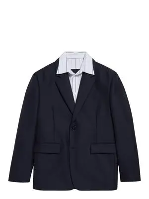 BALENCIAGA Wool Hybrid Shirt Blazer
