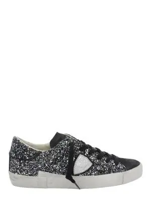 Philippe Model Prsx Sequin-embellished Sneakers - Black