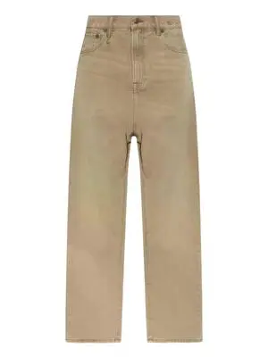 R13 Straight-leg Jeans With Logo Patch - Neutrals
