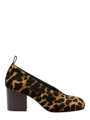 AMI AMI Paris Leopard Printed Cowhide Leather Pumps