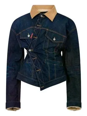 Dsquared2 Dark Urban Wrap Oversized Denim Jacket - Blue
