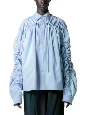 YOSHIOKUBO Yoshiokubo Ruched Detail Shirt Blue