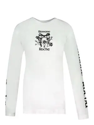 Simone Rocha Long Sleeve Graphic T-shirt - White