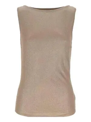 Majestic Filatures Ribbed Knit Sleeveless Boat-neck Top - Neutrals