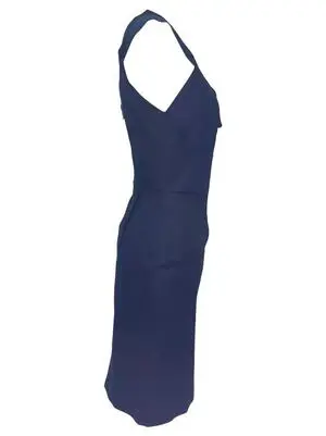 Roland Mouret V-neck Tailored Mini Dress - Blue