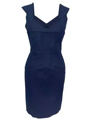 Roland Mouret V-neck Tailored Mini Dress - Blue