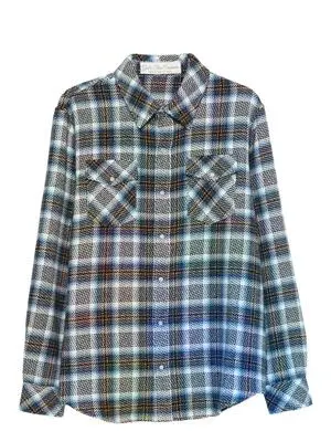 GOD'S TRUE CASHMERE Tartan-pattern Overshirt - Blue