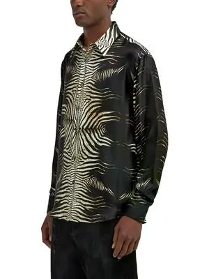 Roberto Cavalli Print Silk Shirt - Black