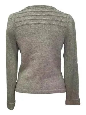 Marc Jacobs Wool Textured-knit Button-down Sweater - Grey