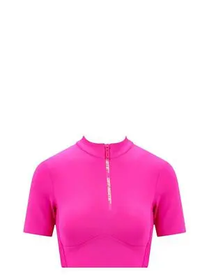 Off-White Zip Logo Crop T-shirt - Pink