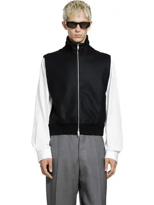 JIL SANDER Wool Melton Padded Vest - Blue