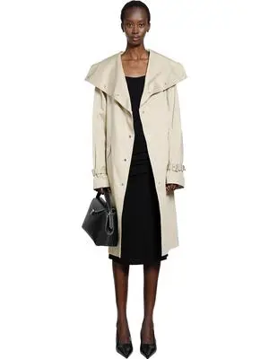 TOTEME Oversized Cotton Gabardine Trench Coat - Beige
